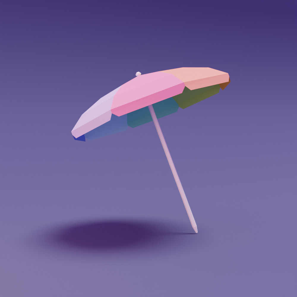 Lowpoly Beach Umbrella | Hobbies & Sports 3D Models models | BlenderKit