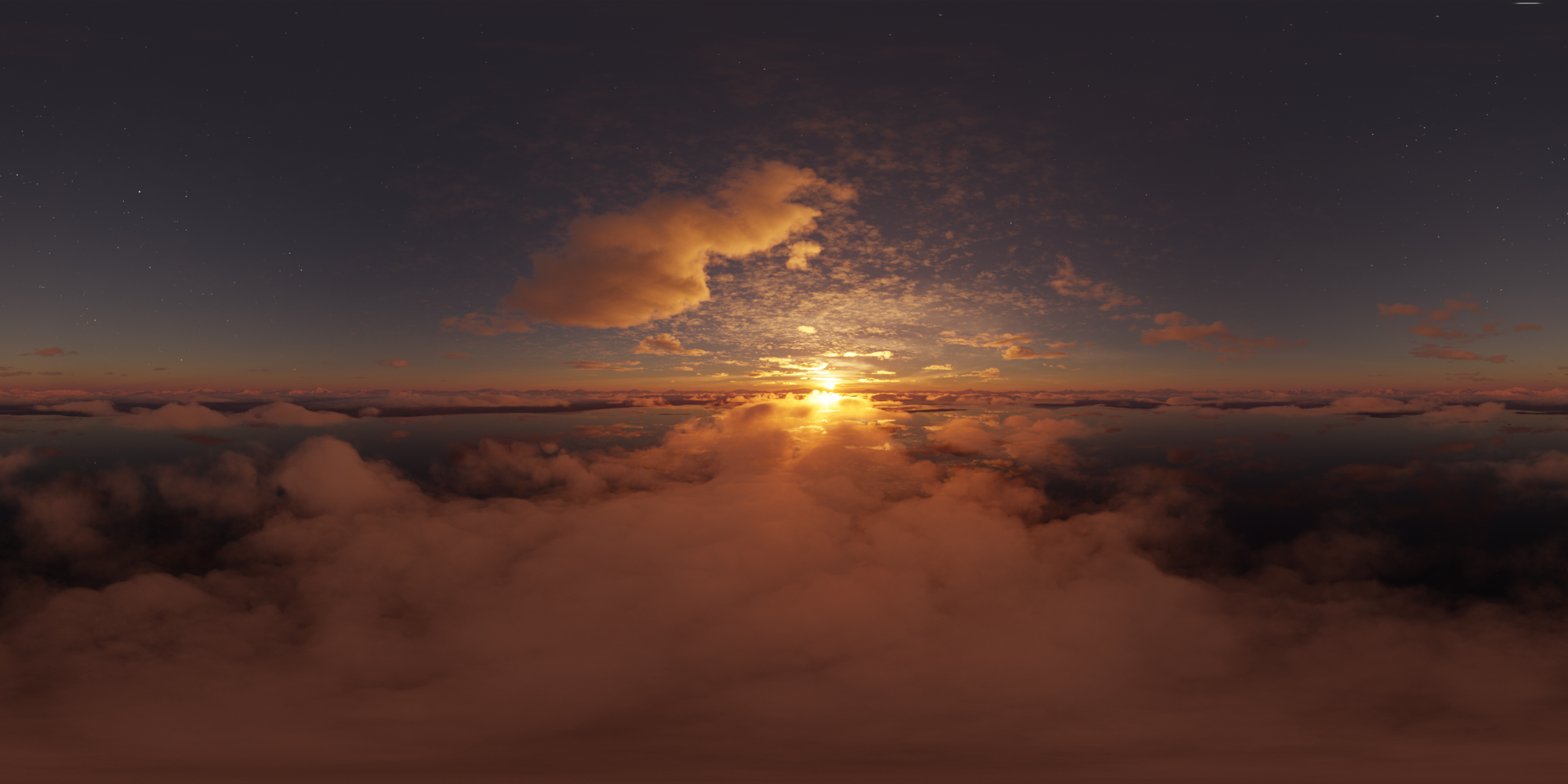 Aerial Cloudy Sky Sunset | Nature HDRis | BlenderKit