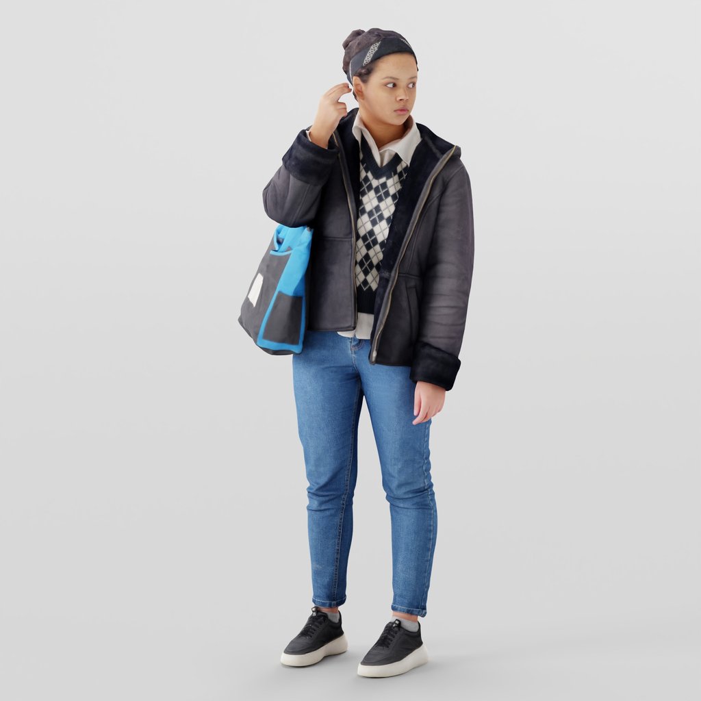 Streetwise Listener | Women models | BlenderKit