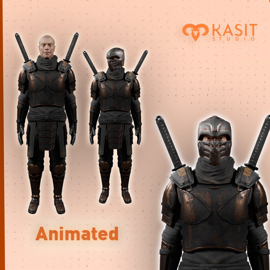 Ninja V1 animated | Fantasy Hero / Heroines models | BlenderKit