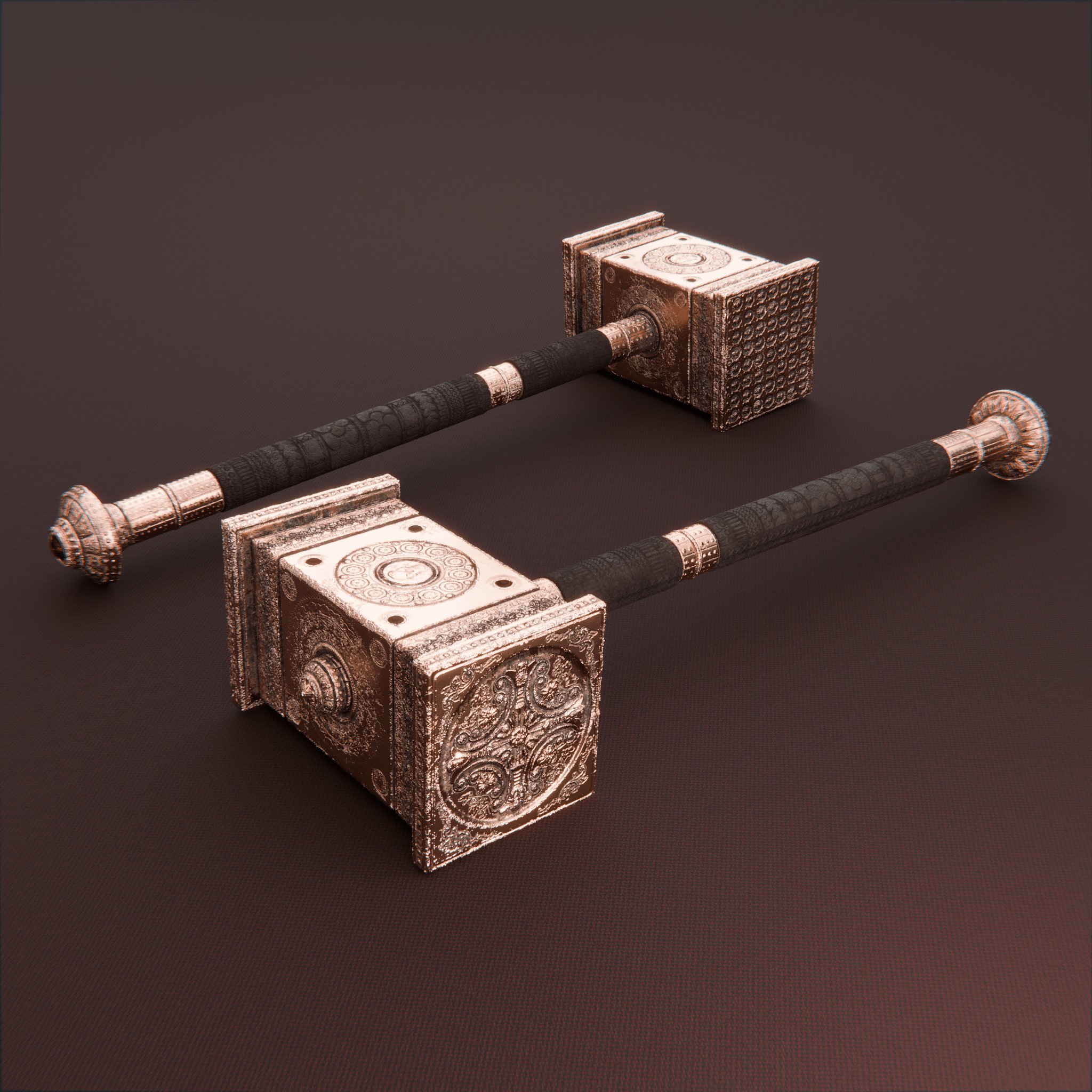 Copper Ceremonial Mace | FREE Weapons & Armors models | BlenderKit