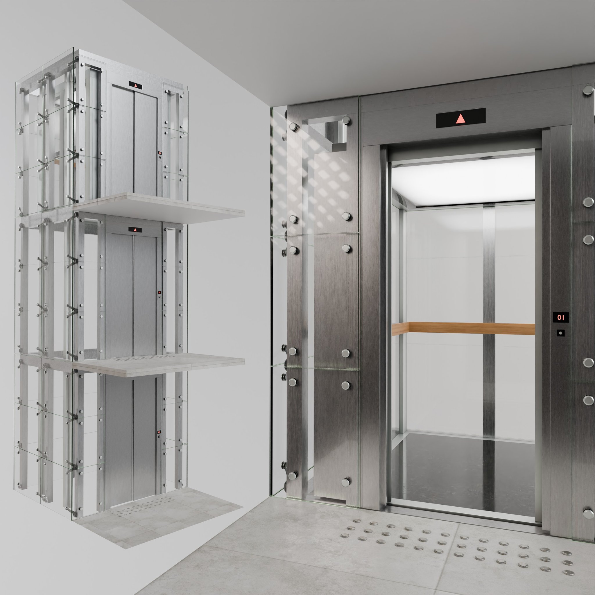 Panoramic elevator | Architectural Structures models | BlenderKit