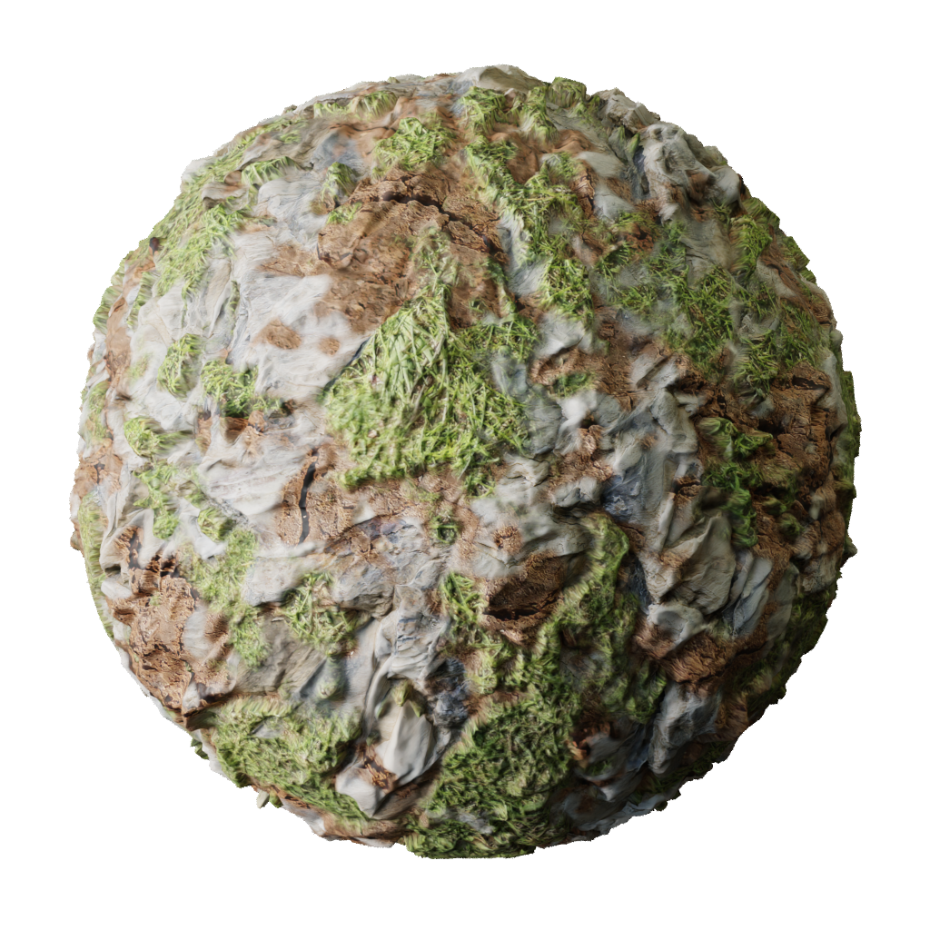 Rock with Grass | FREE stone materials | BlenderKit