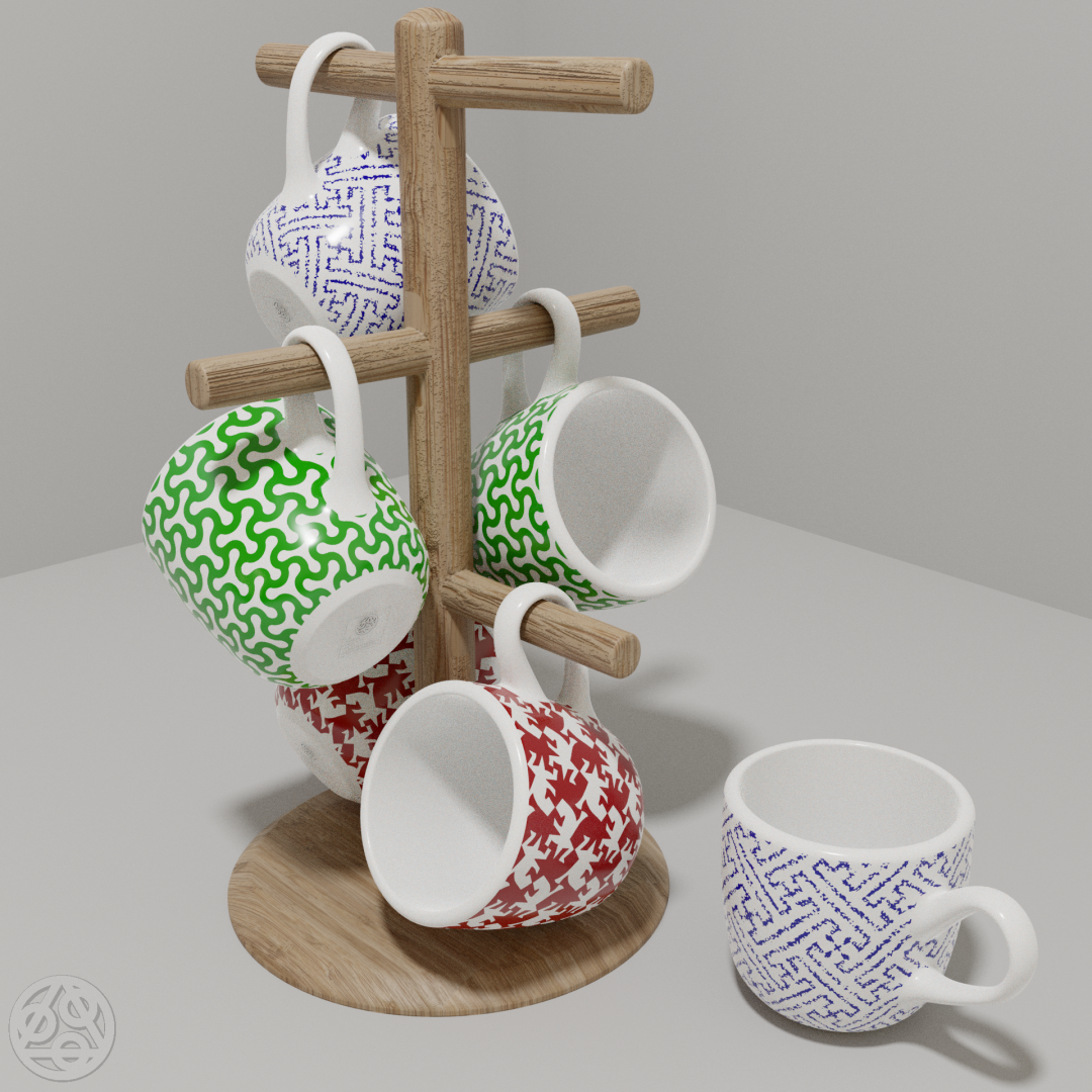 Coffee Mugs On Tree by DJH | FREE 3D Kitchenware models | BlenderKit