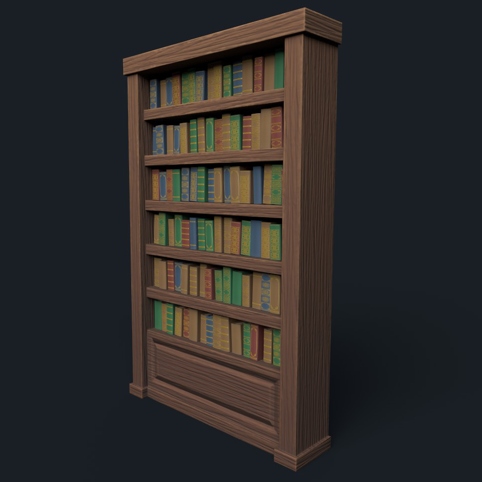 Stylized Bookshelf | Interior Design models | BlenderKit