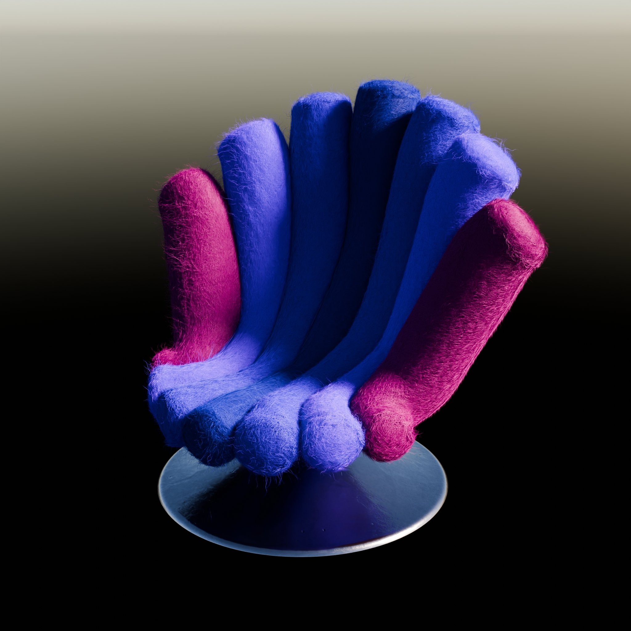 Abstract Colorful Wooly Pipe Chair | FREE Chairs models | BlenderKit