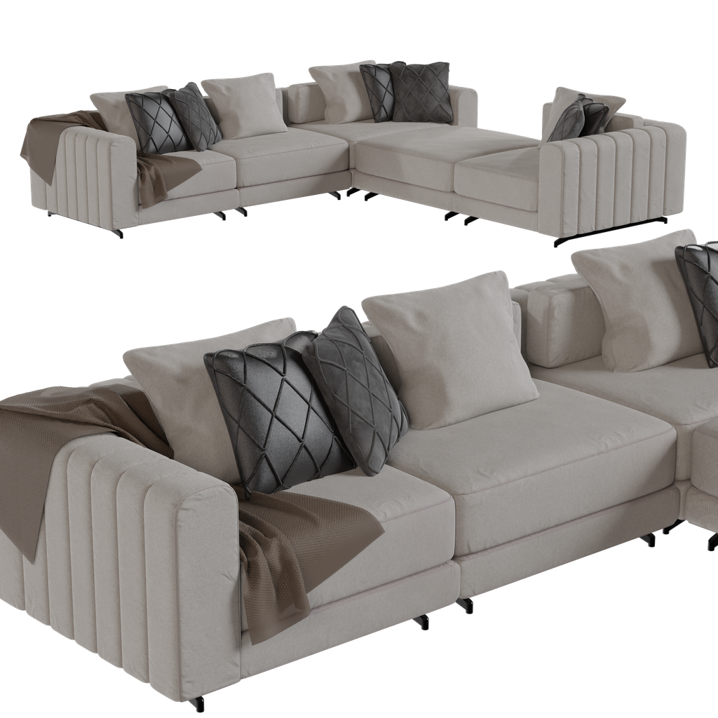 Berlin L-Sectional | Sofas models | BlenderKit