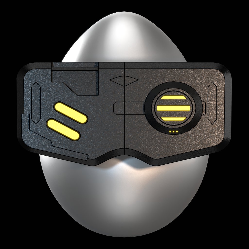 Sci-fi Egg with VR Glasses | FREE Characters models | BlenderKit
