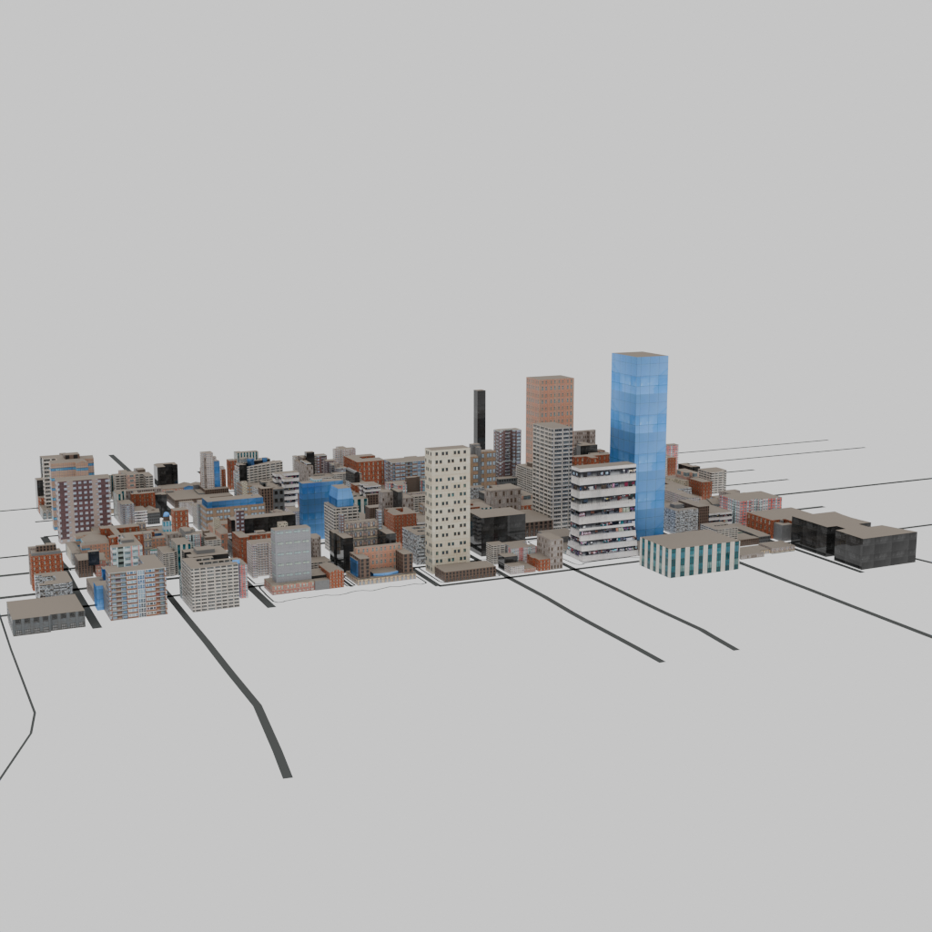 Low-poly day city | FREE Urban scenes | BlenderKit
