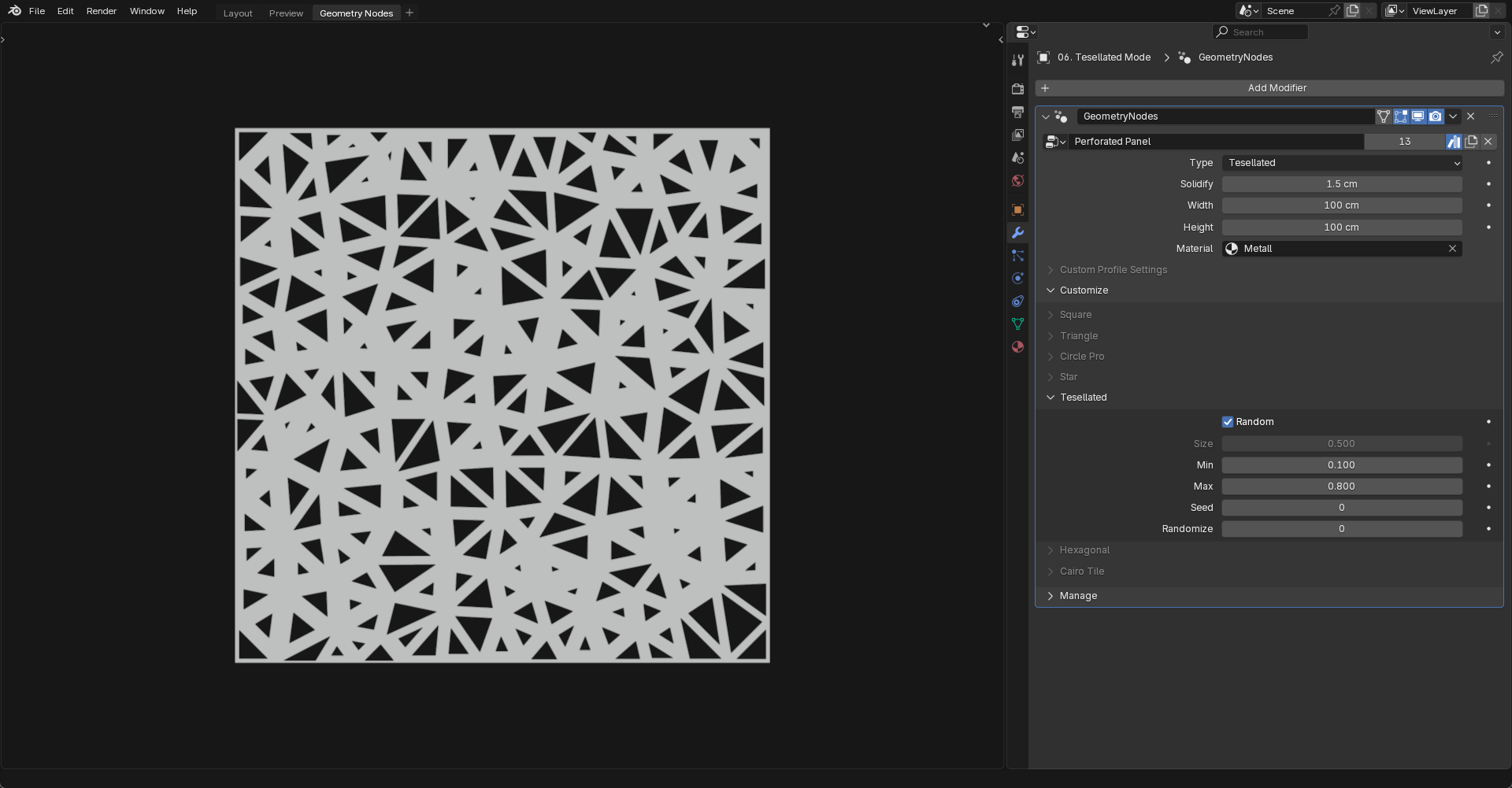 Perforated Panel | BlenderKit