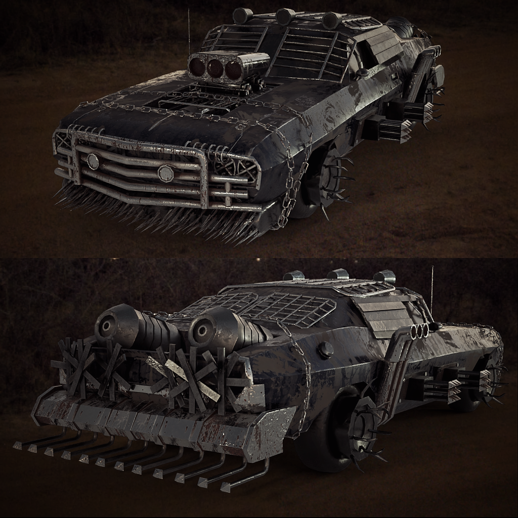 BlenderKit: Download the Post apocalyptic car model