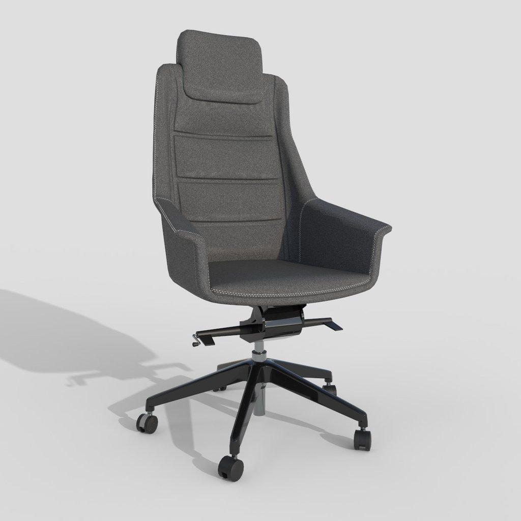 Office Chair Grey Fabric | Desk Chairs models | BlenderKit