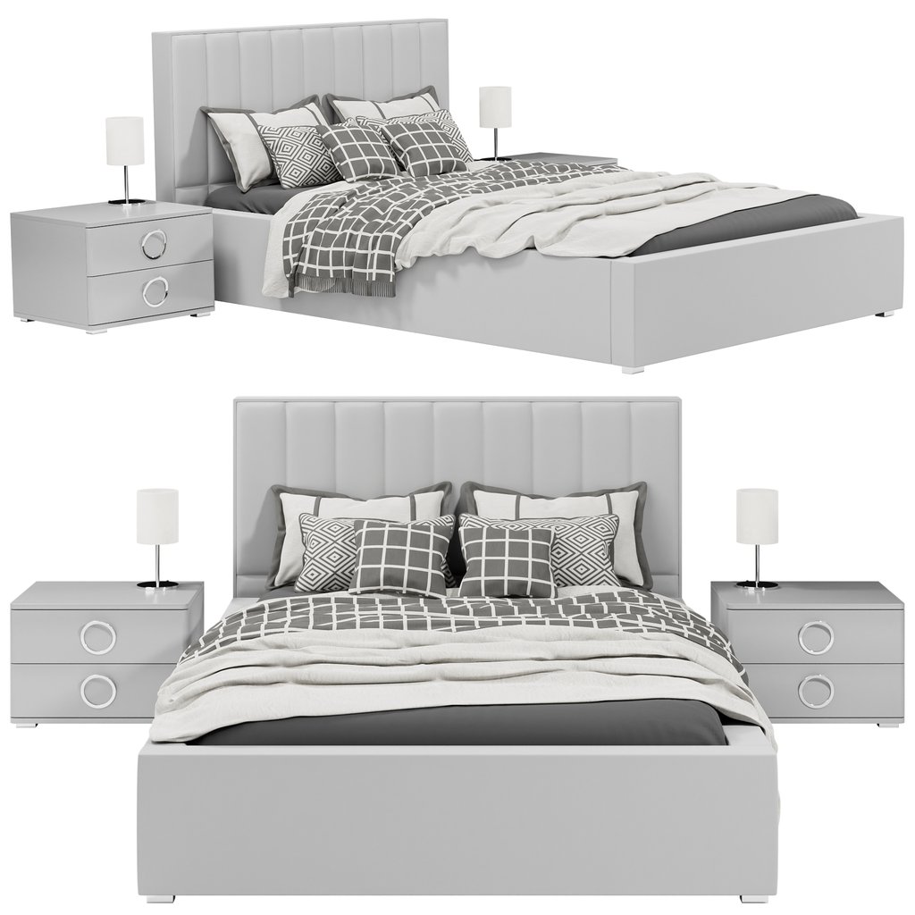 Small Double Bed | Beds models | BlenderKit