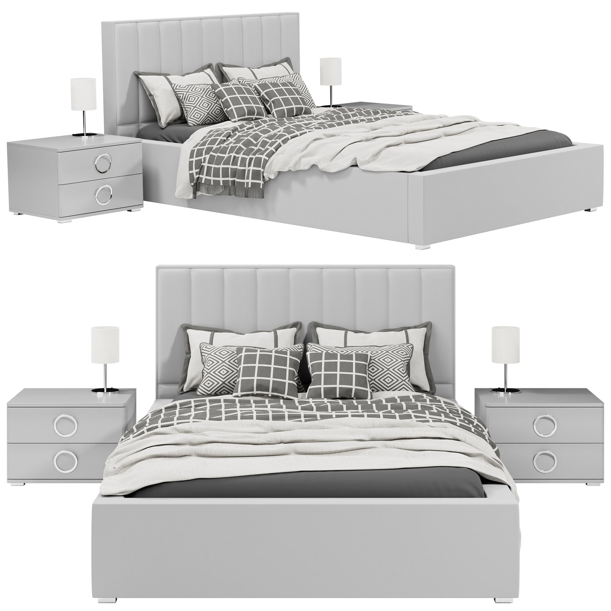 Small Double Bed | Beds models | BlenderKit
