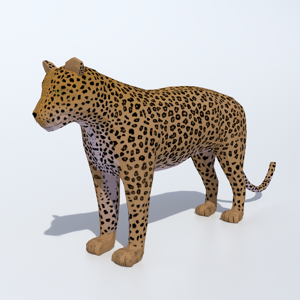 Low Poly Leopard | Mammals models | BlenderKit