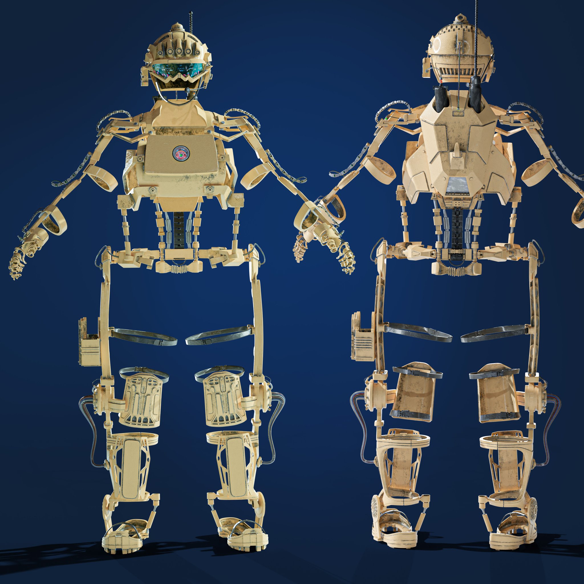 Robotic military armor | Robots Characters models | BlenderKit