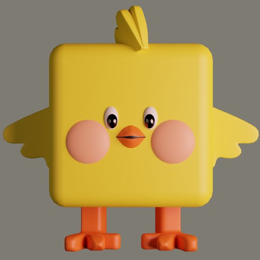 Yellow Chick Cube | Birds models | BlenderKit