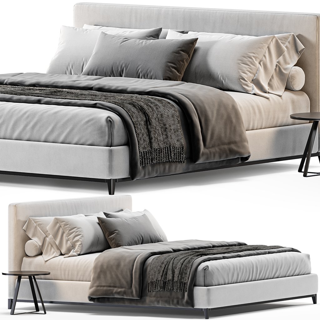 Minotti Andersen Bed | Beds models | BlenderKit