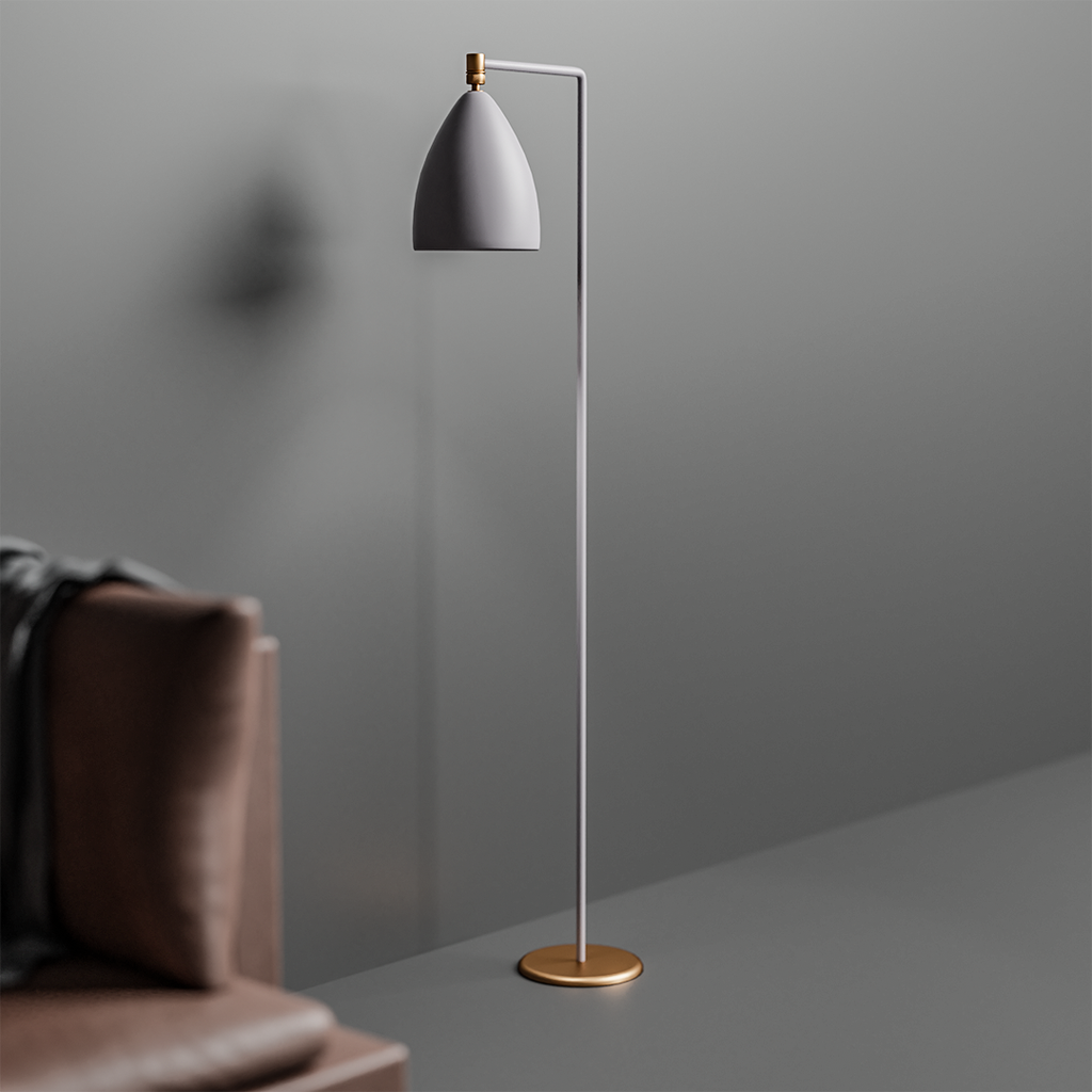Spot Floor Lamp - Gray and Gold | Floor Lamps models | BlenderKit