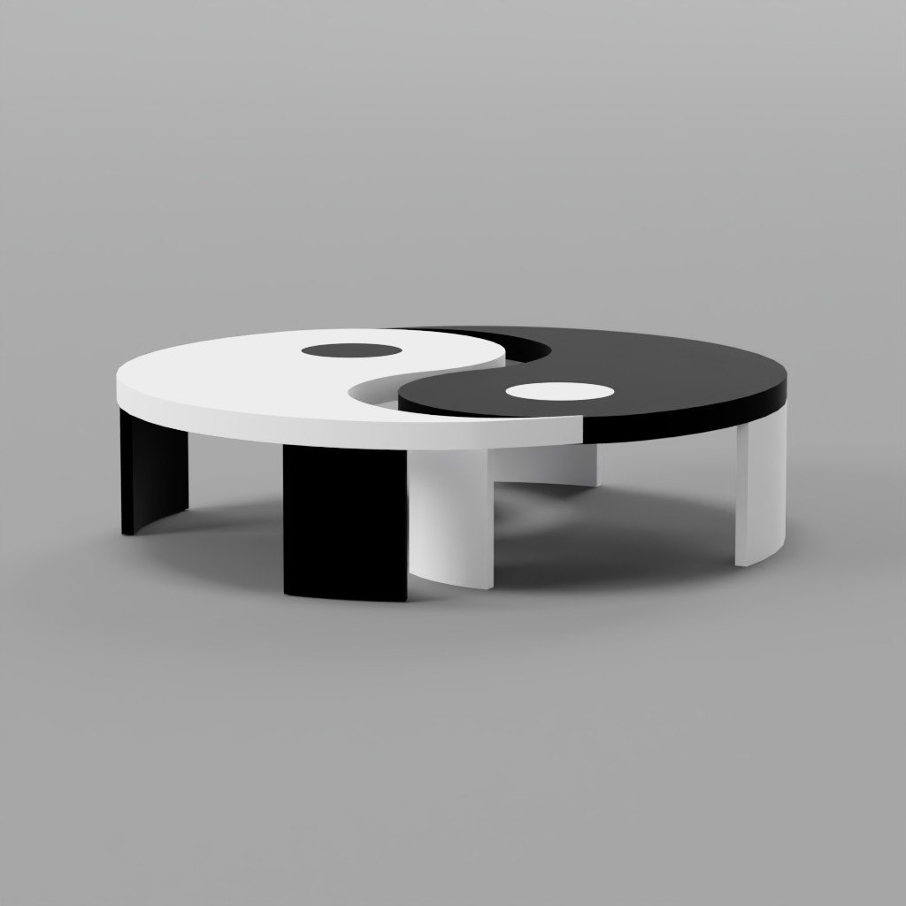 Yin Yang Coffee Table | FREE Tables models | BlenderKit