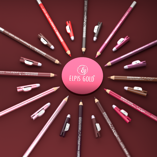 Lip liner with sharpenr cap all shades | Mockup scenes | BlenderKit
