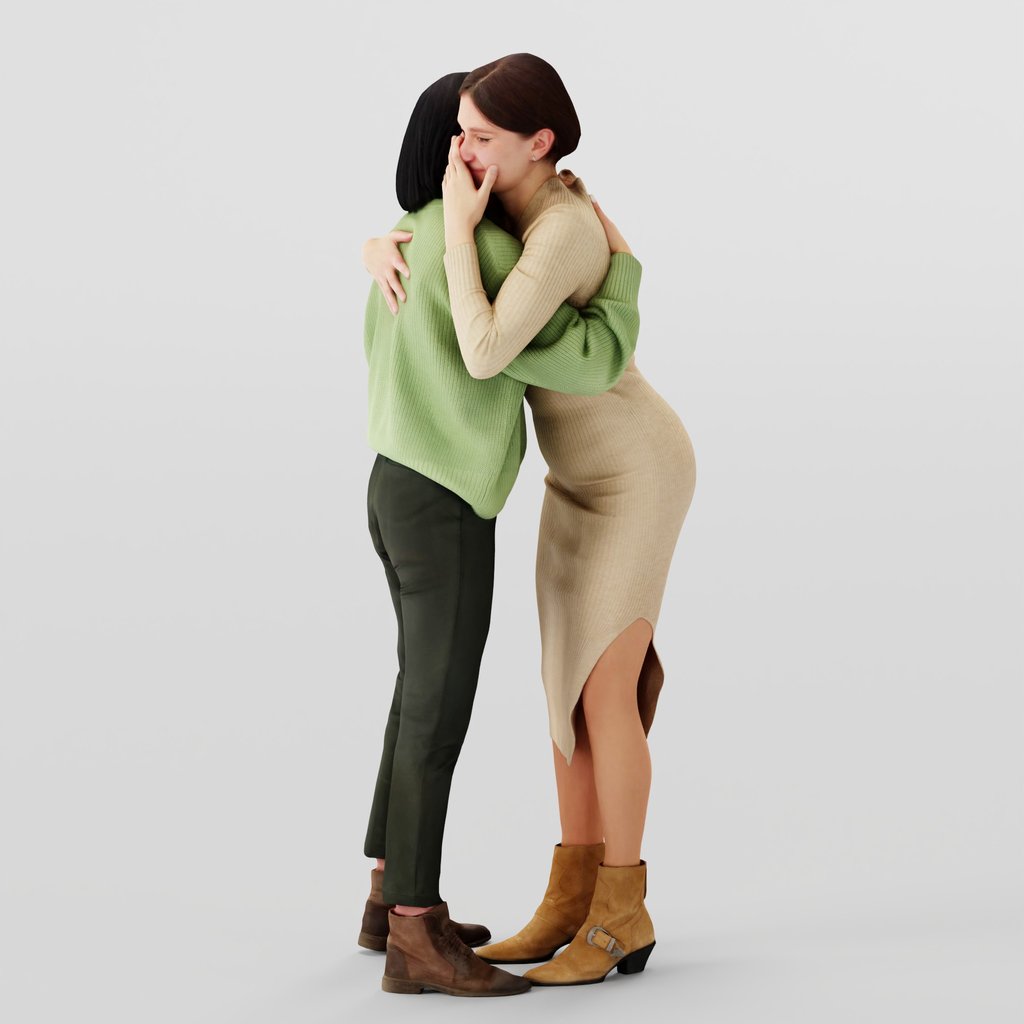 Girls Hugs | Women models | BlenderKit