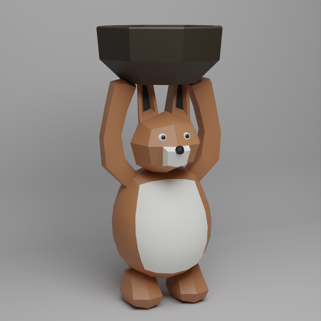 Low Poly Bunny Standing | Mammals models | BlenderKit