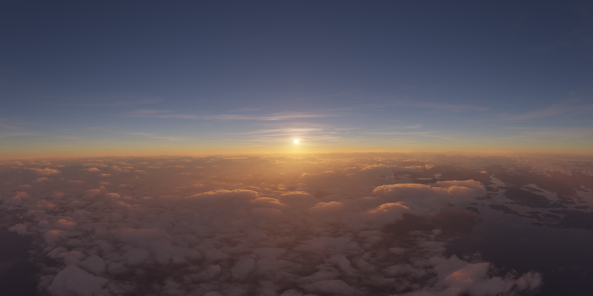 Above Clouds & Landscape Sunset | Nature HDRis | BlenderKit