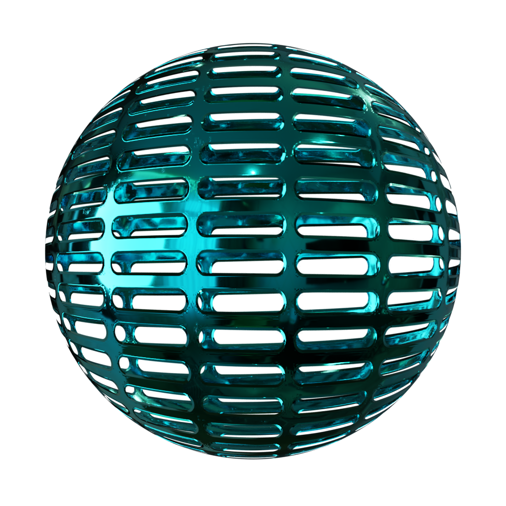 Turquoise Metallic Grid PBR Material | FREE metal materials | BlenderKit