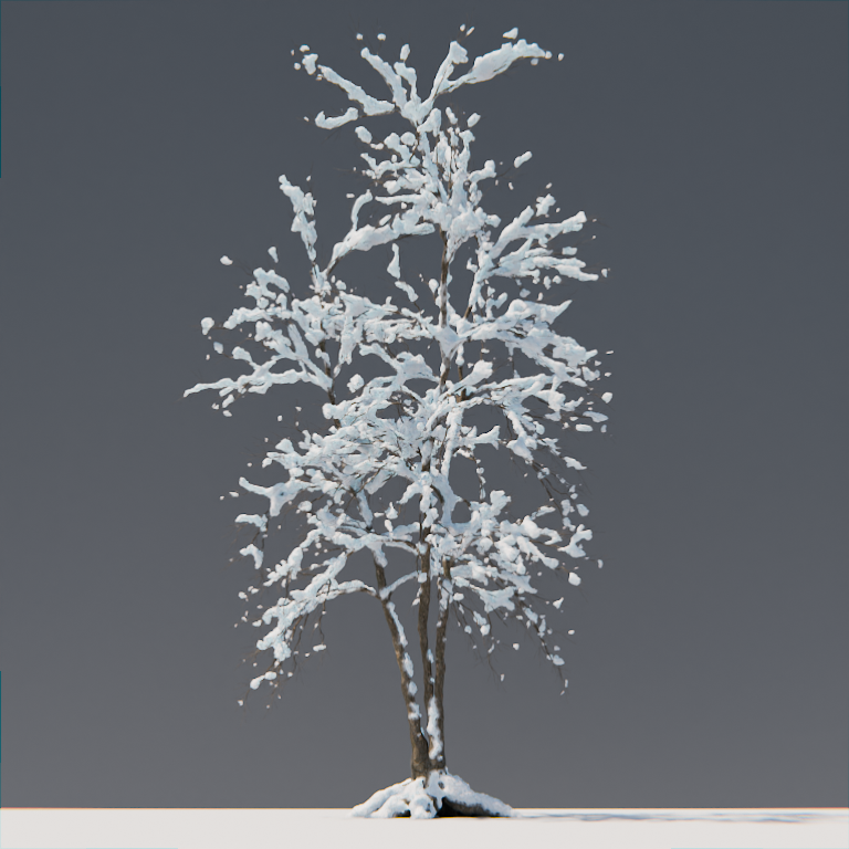 Snow Tree 09 | Trees models | BlenderKit