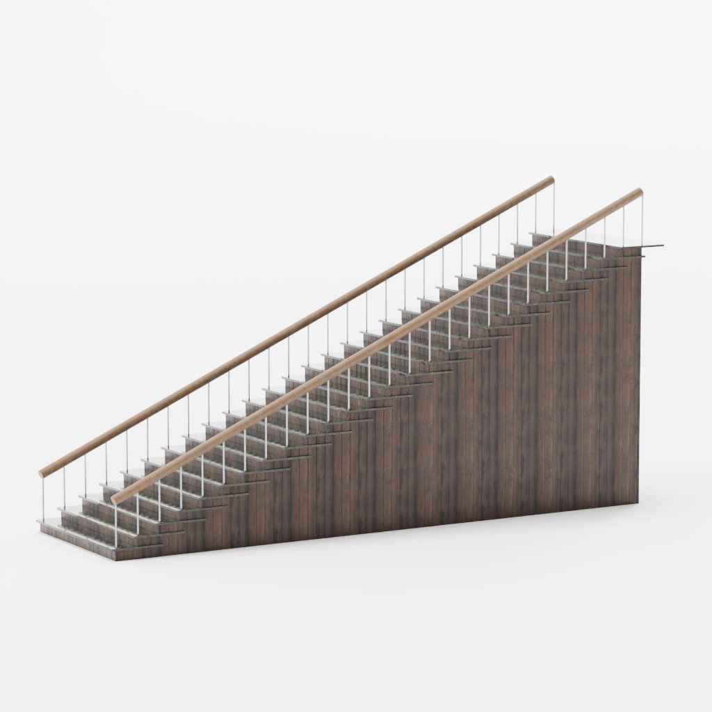 Wooden Staircase Geometry Nodes Art | Stairs models | BlenderKit