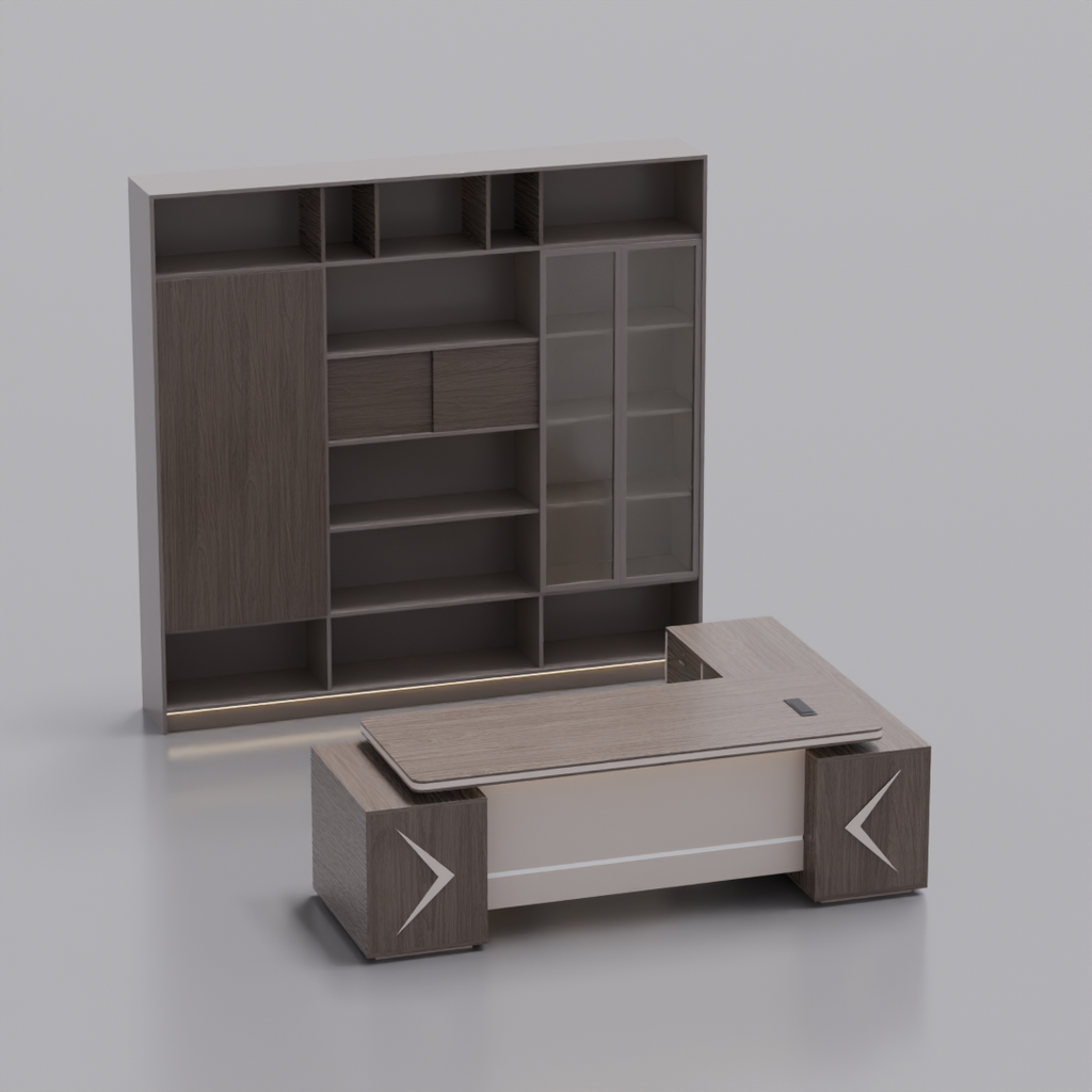 Executive office desk with Cabinet | FREE Desks models | BlenderKit
