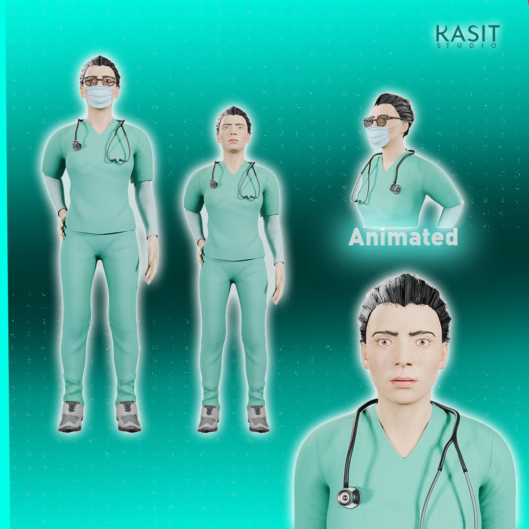 A Nurse Animated Rigged | Medical Characters models | BlenderKit