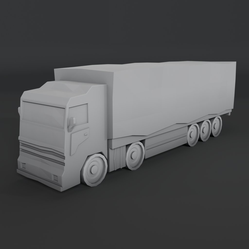 Low-poly long-truck | FREE Trucks models | BlenderKit
