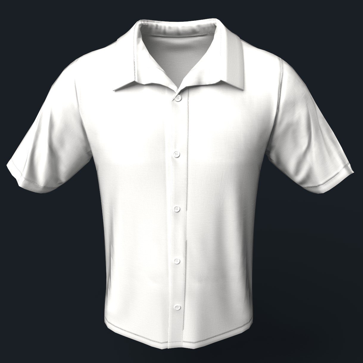 White Button-Up Shirt | Man Clothing models | BlenderKit