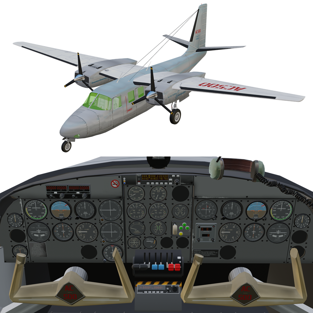 Twin-Engine Propeller Aircraft | Airplane models | BlenderKit