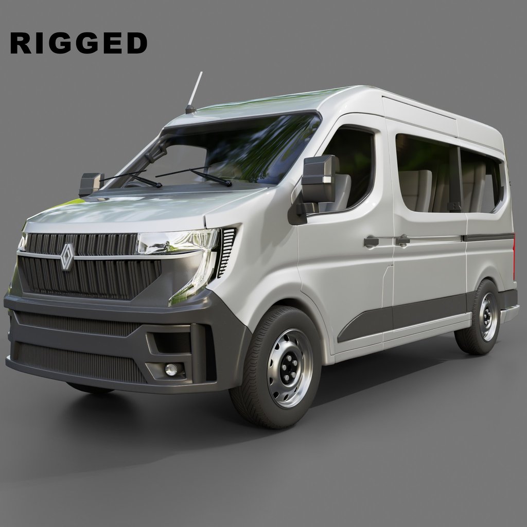 Renault Master Passenger Van | Vans models | BlenderKit