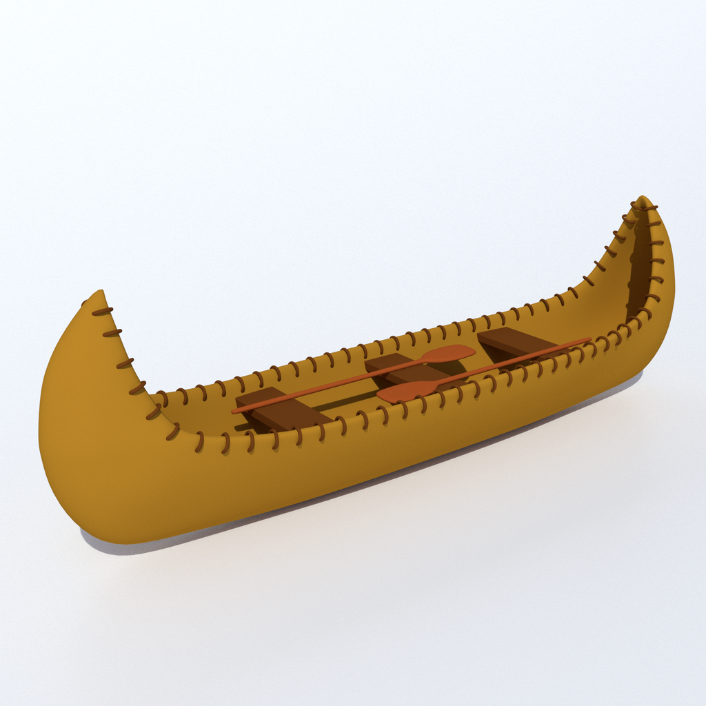Cartoon Native American Indian Canoe | Boats models | BlenderKit