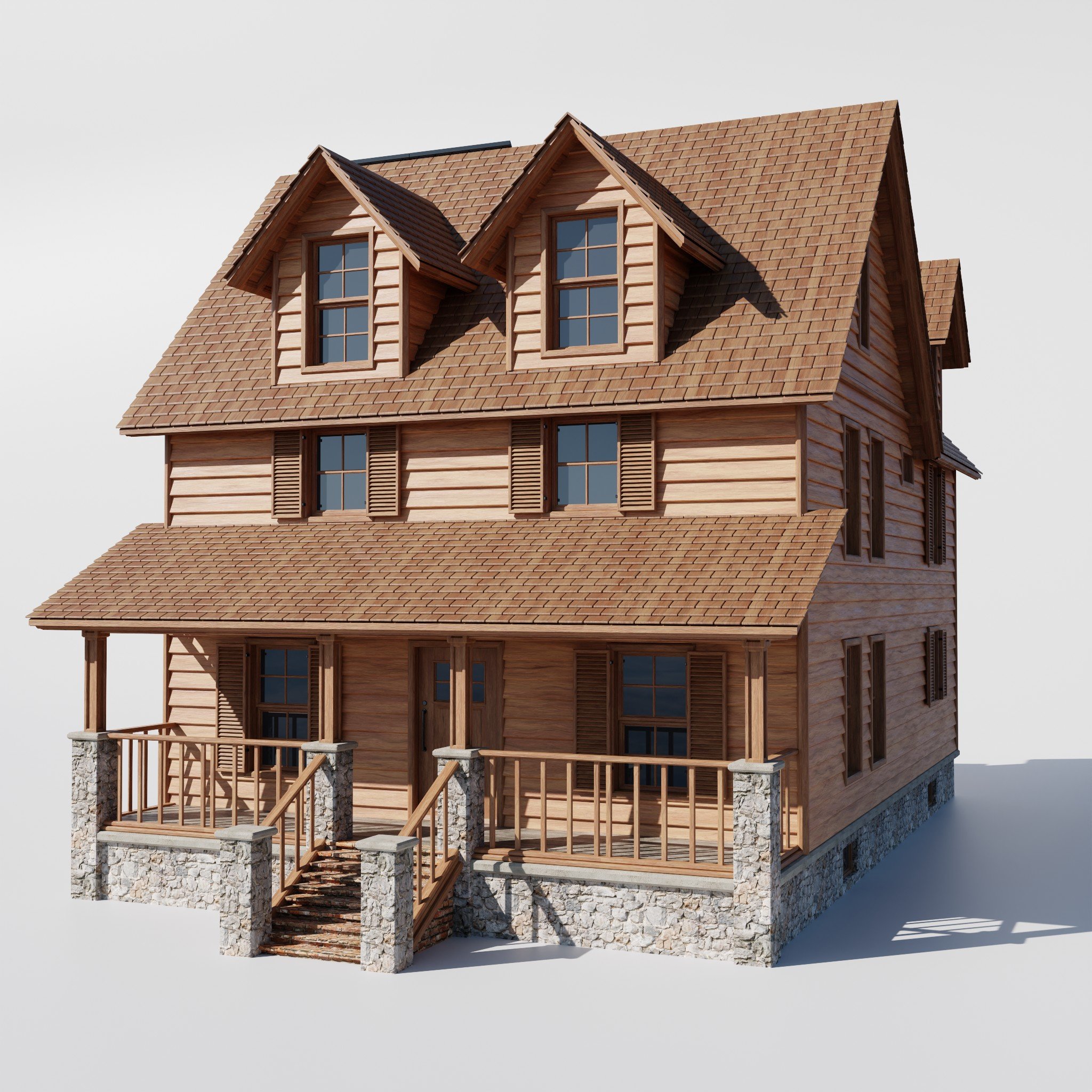 Classic Style Exterior House 6 | Private Buildings models | BlenderKit