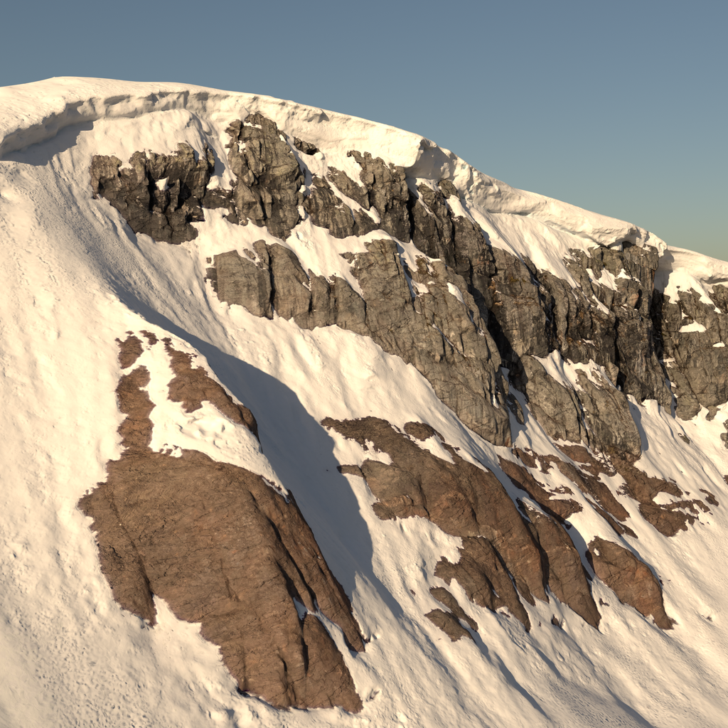 Rock Snow Cliff Photoscan | Environment Elements models | BlenderKit