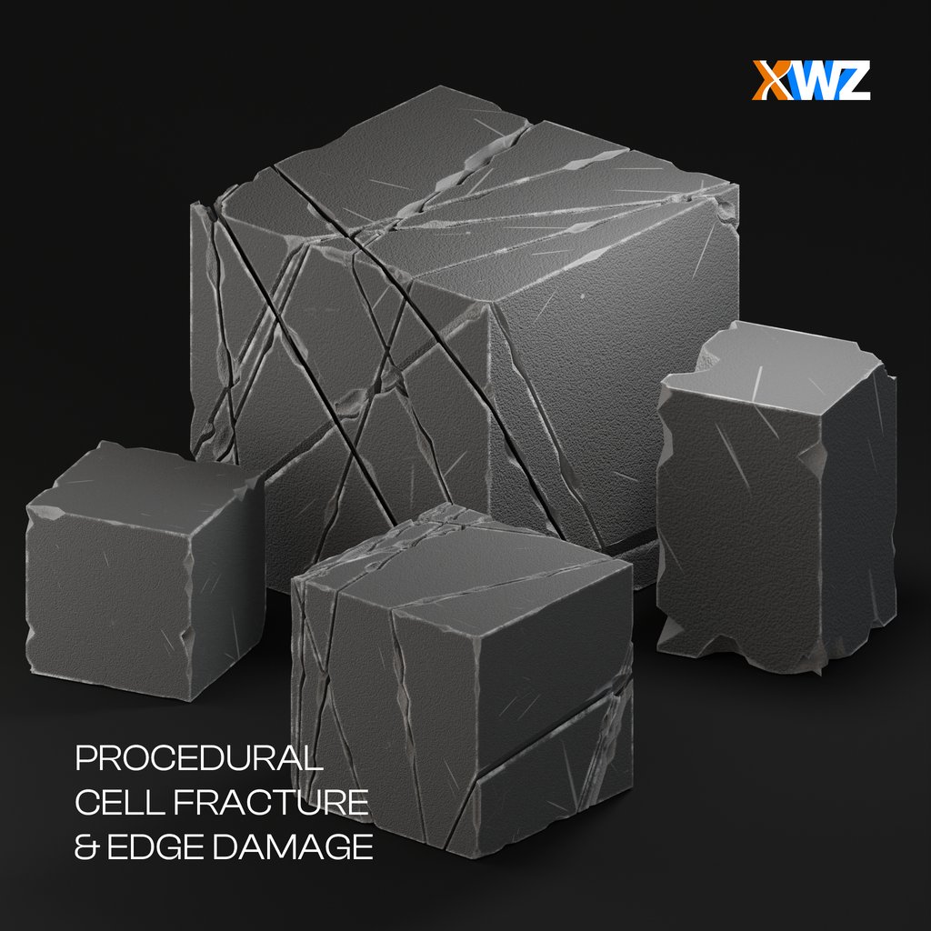 Procedural Cell Fracture & Edge Damage | Architecture models | BlenderKit