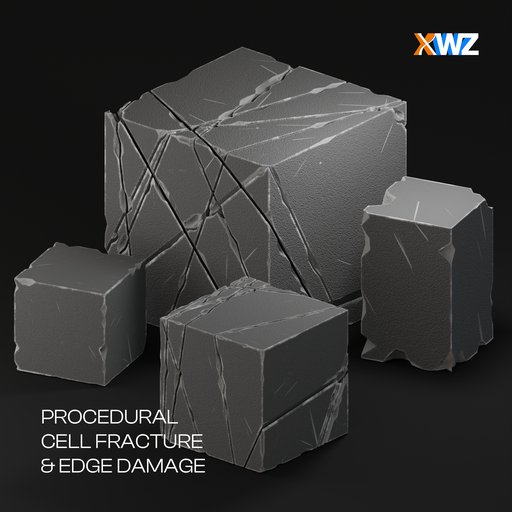 Procedural Cell Fracture & Edge Damage | Architecture models | BlenderKit
