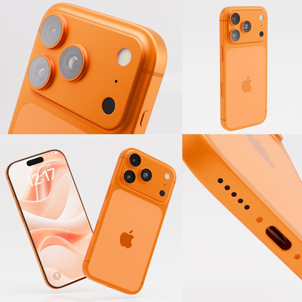 Apple Iphone 17 Pro Orange | Smartphones models | BlenderKit