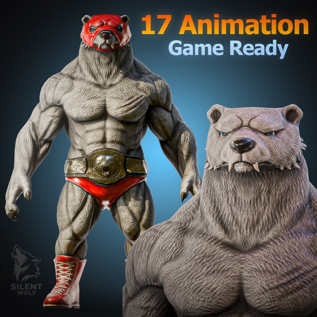 Bearrior-Rigged-Animated | Monsters & Creatures models | BlenderKit