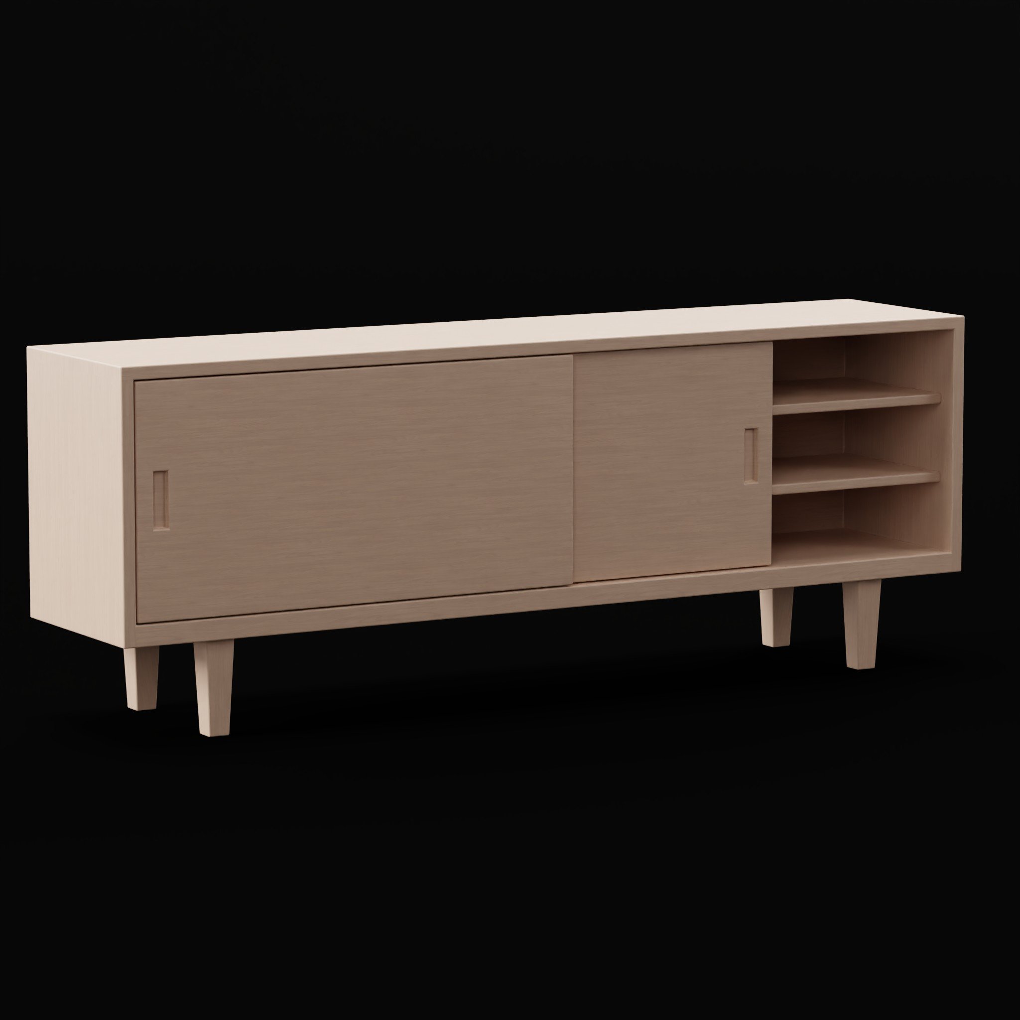 Console Table Wooden Sliding | Consoles models | BlenderKit