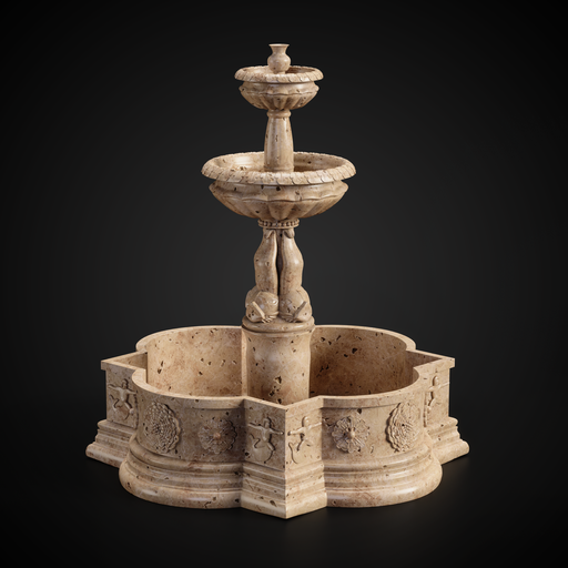 Ornamental Fountain + PBR Texture | Fountains models | BlenderKit