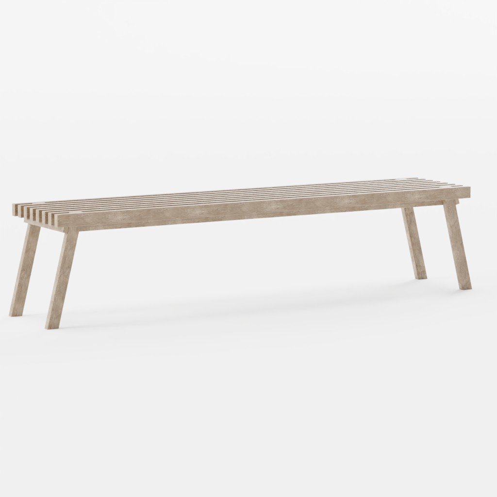 Wood Bench | Outdoor Furniture models | BlenderKit