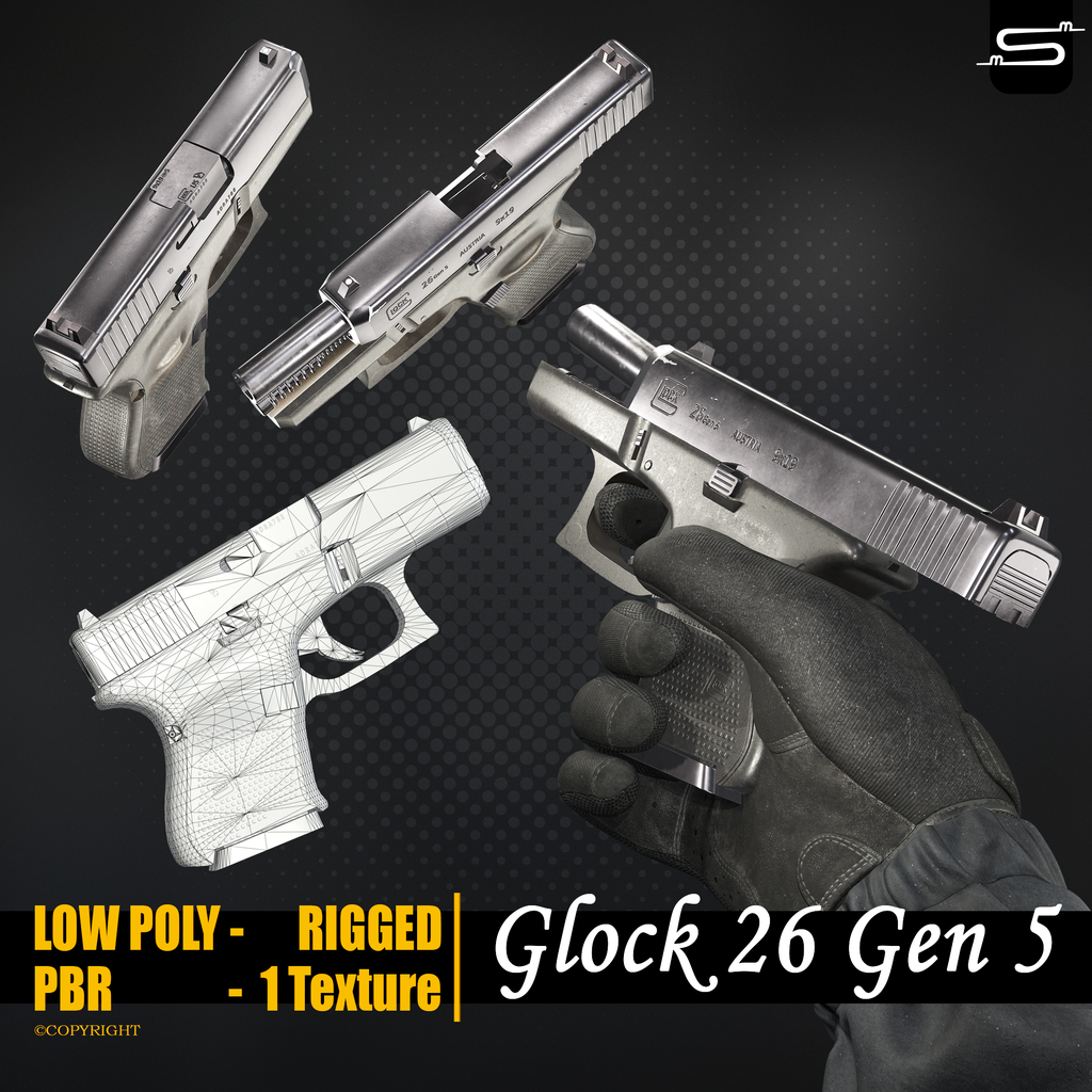 Glock 26 Gen 5 | Modern Weapons models | BlenderKit