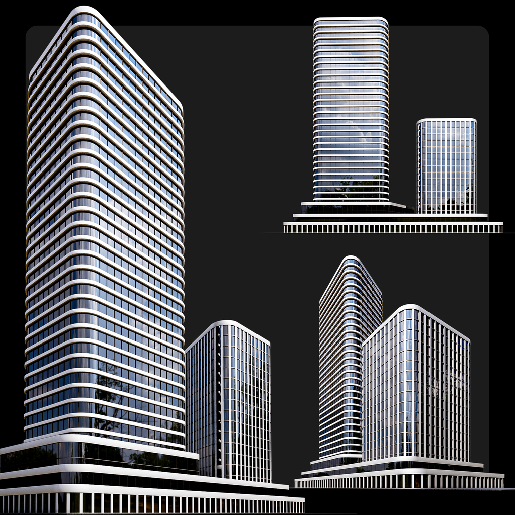 High-Rise Building (GeometryNodes) | Commercial Buildings models ...