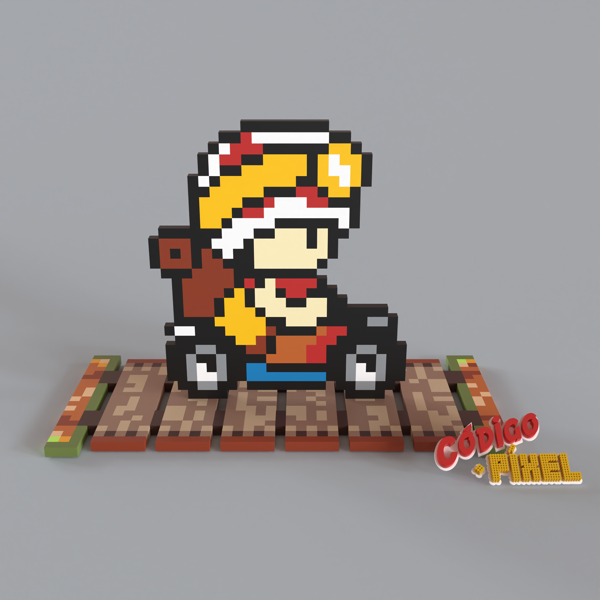 SMK070 - Super Pixel Kart Captain Toad | 3D Character models | BlenderKit
